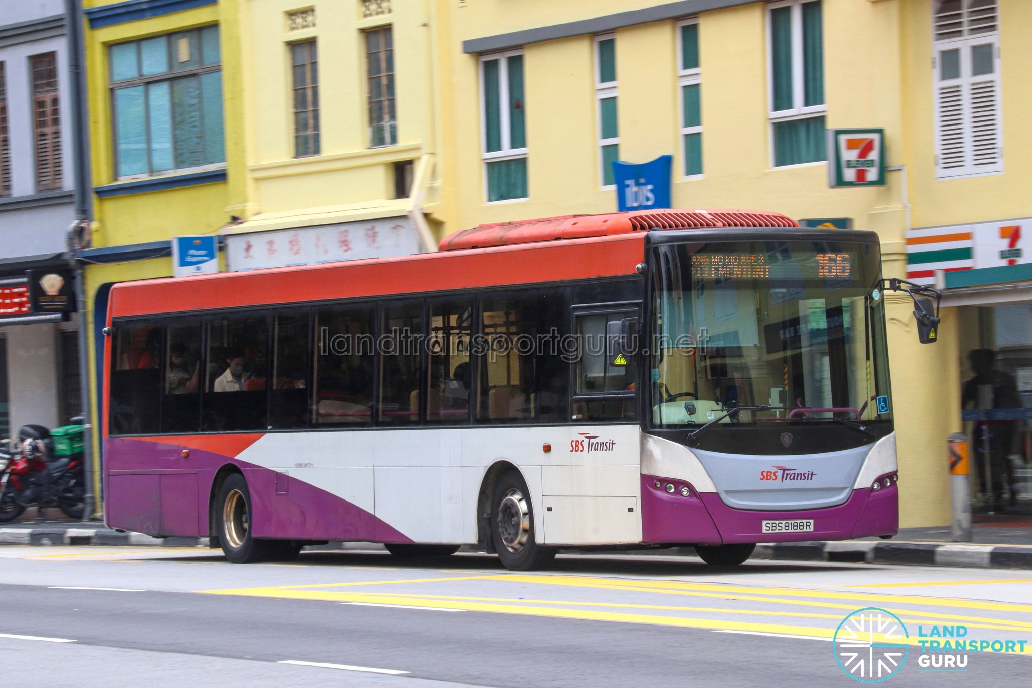 Bus 166 SBS Transit Scania K230UB Euro IV SBS8188R Land Transport
