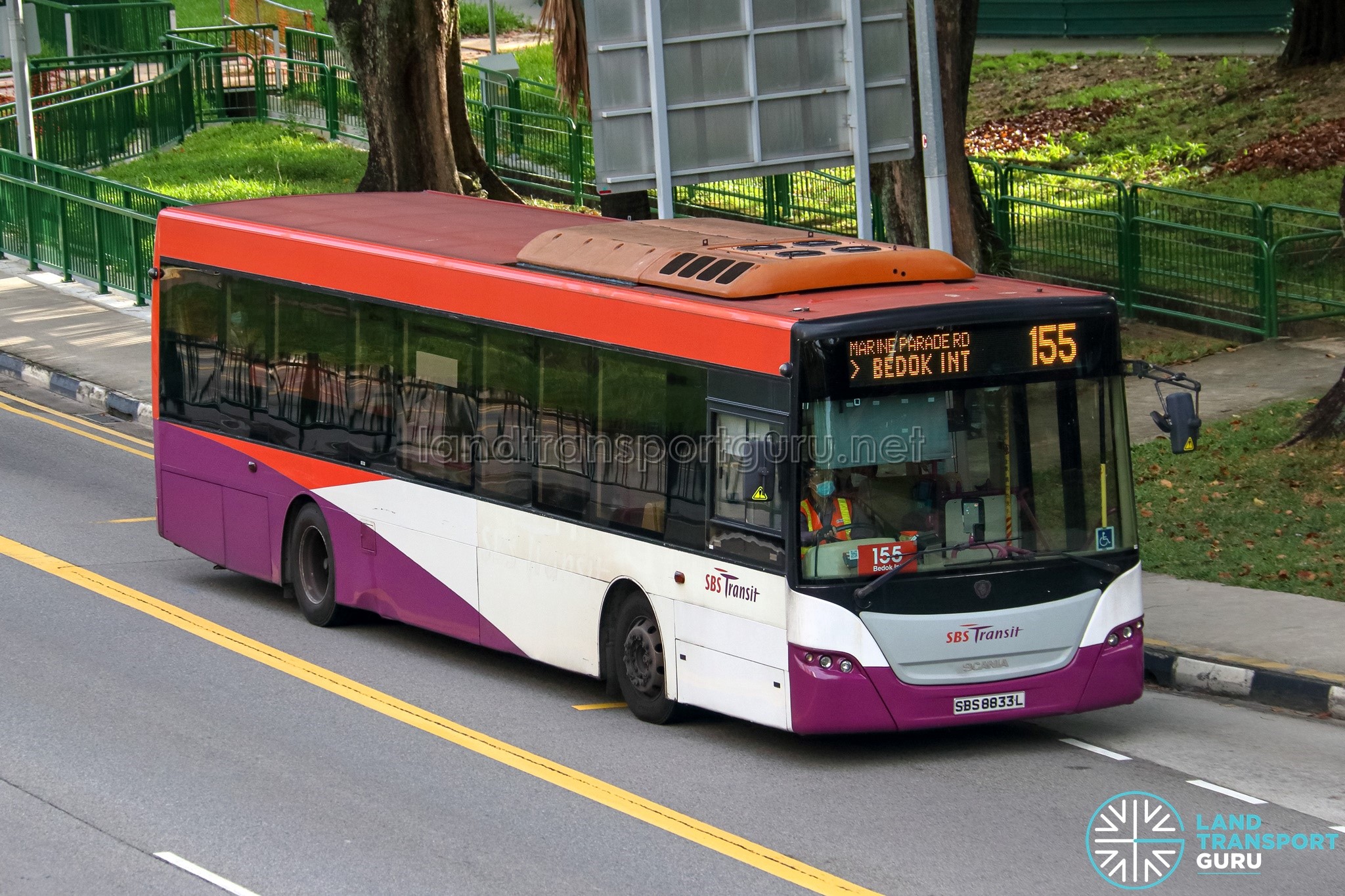 Bus 155 SBS Transit Scania K230UB Euro V SBS8833L Land Transport Guru Bus 155 SBS Transit Scania K230UB Euro V SBS8833L Land Transport Guru