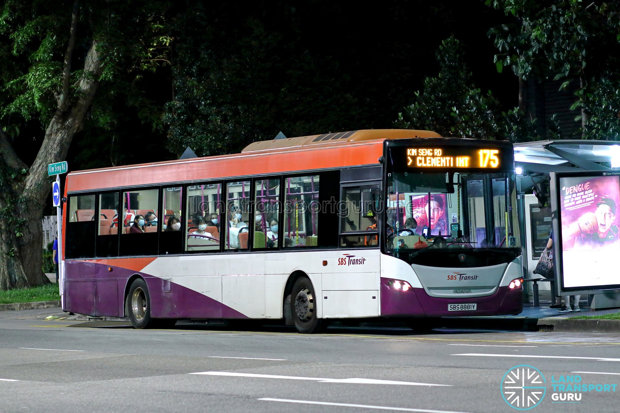 Bus 175 SBS Transit Scania K230UB Euro V SBS8881Y Land Transport Guru Bus 175 SBS Transit Scania K230UB Euro V SBS8881Y Land Transport Guru