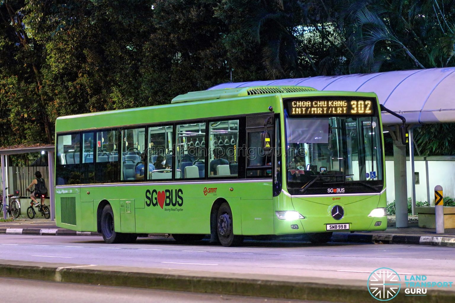 Bus 302 – SMRT Buses Mercedes-Benz OC500LE (SMB99B) | Land Transport Guru