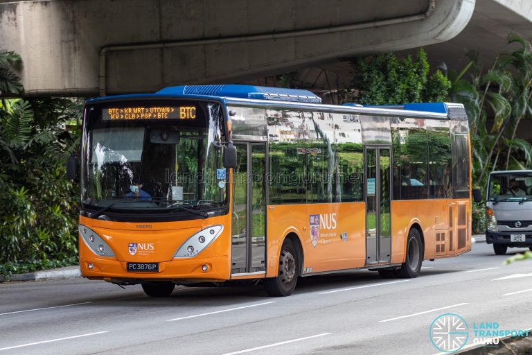 NUS Internal Shuttle Route BTC – ComfortDelGro Bus Volvo B9L (PC3876P ...