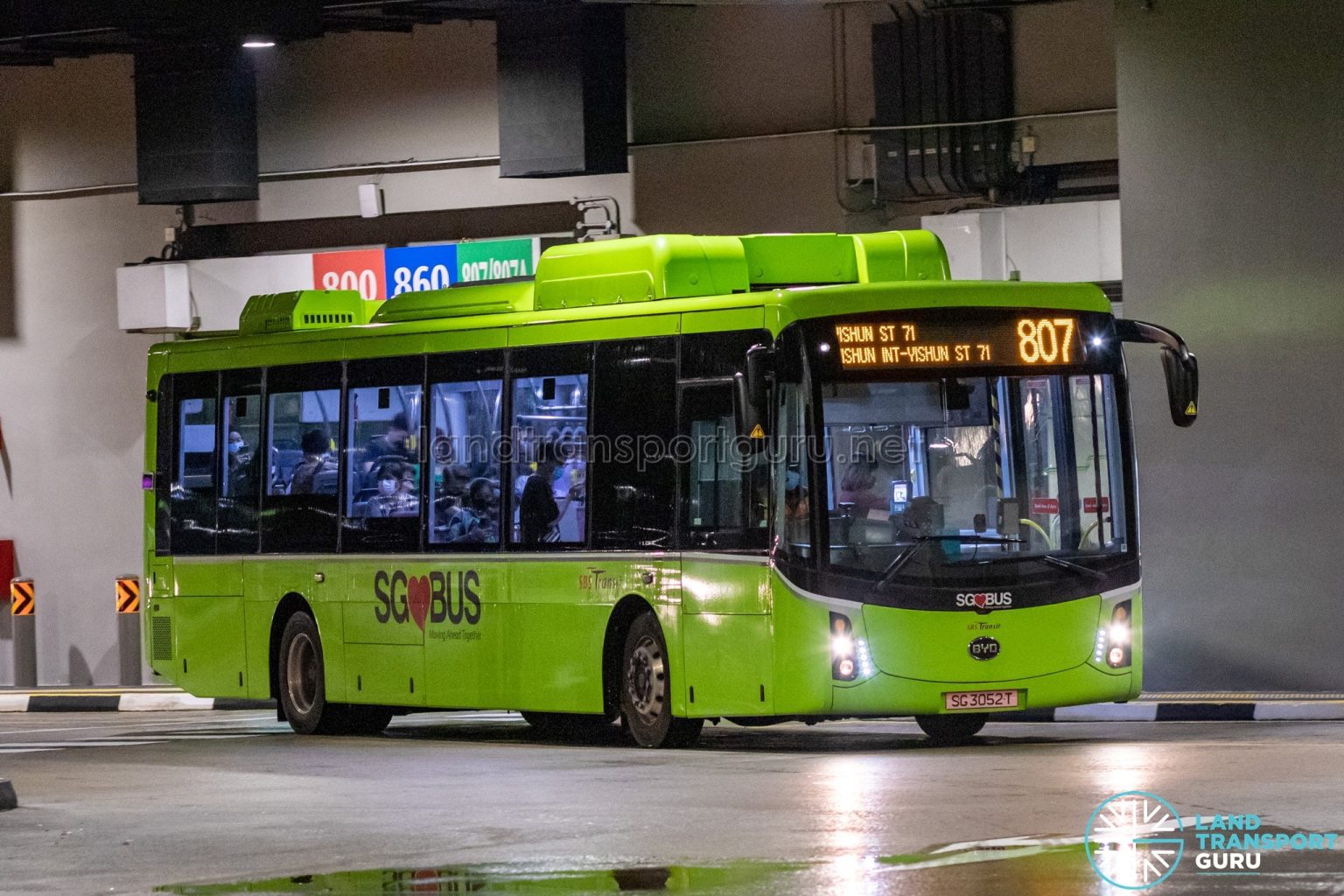 Bus 807 – SBS Transit BYD K9 (Gemilang) (SG3052T) | Land Transport Guru