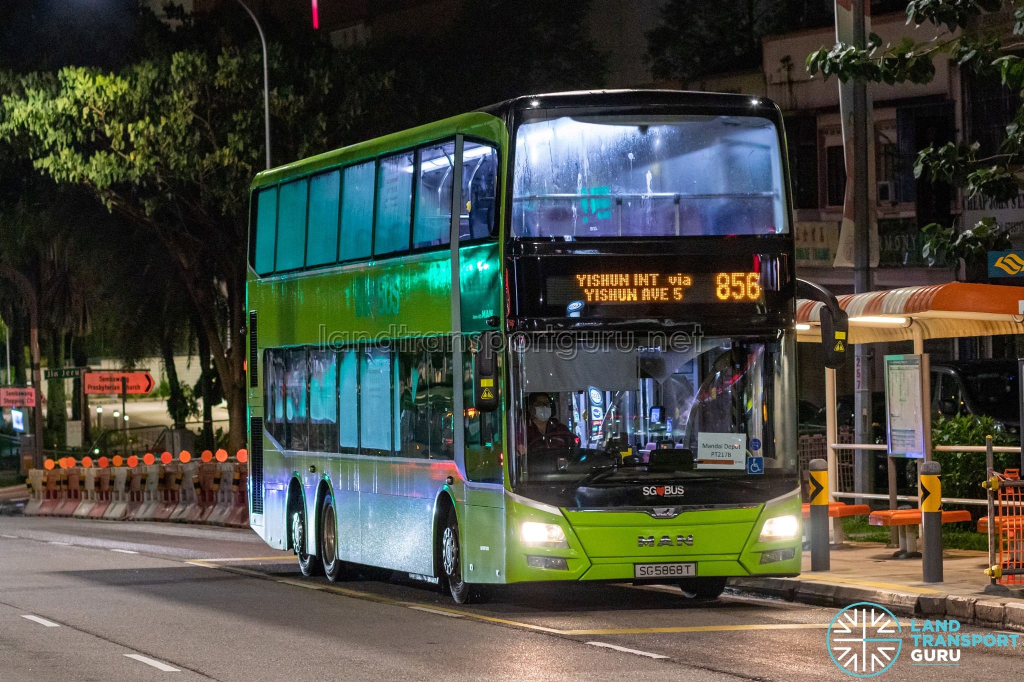 Bus 856 SMRT Buses MAN A95 SG5868T Land Transport Guru