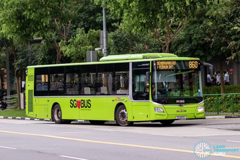 Bus 860 – SBS Transit MAN A22 Euro 6 (SG1813C) | Land Transport Guru