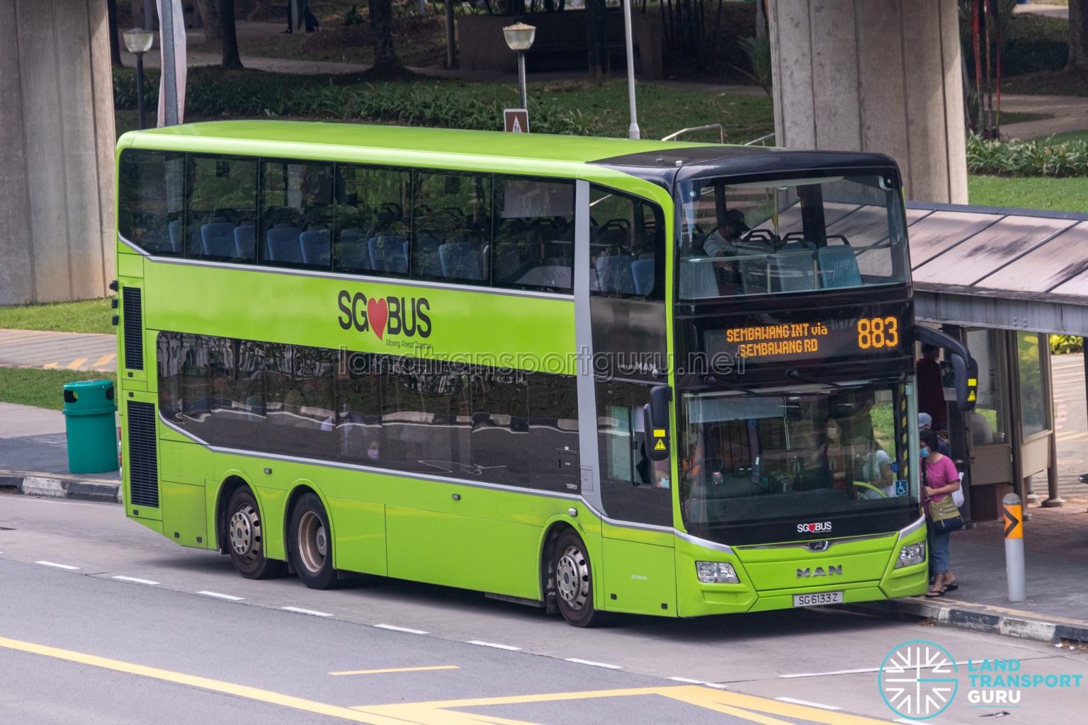 Bus 883 – SMRT Buses MAN A95 Euro 6 (SG6133Z) | Land Transport Guru