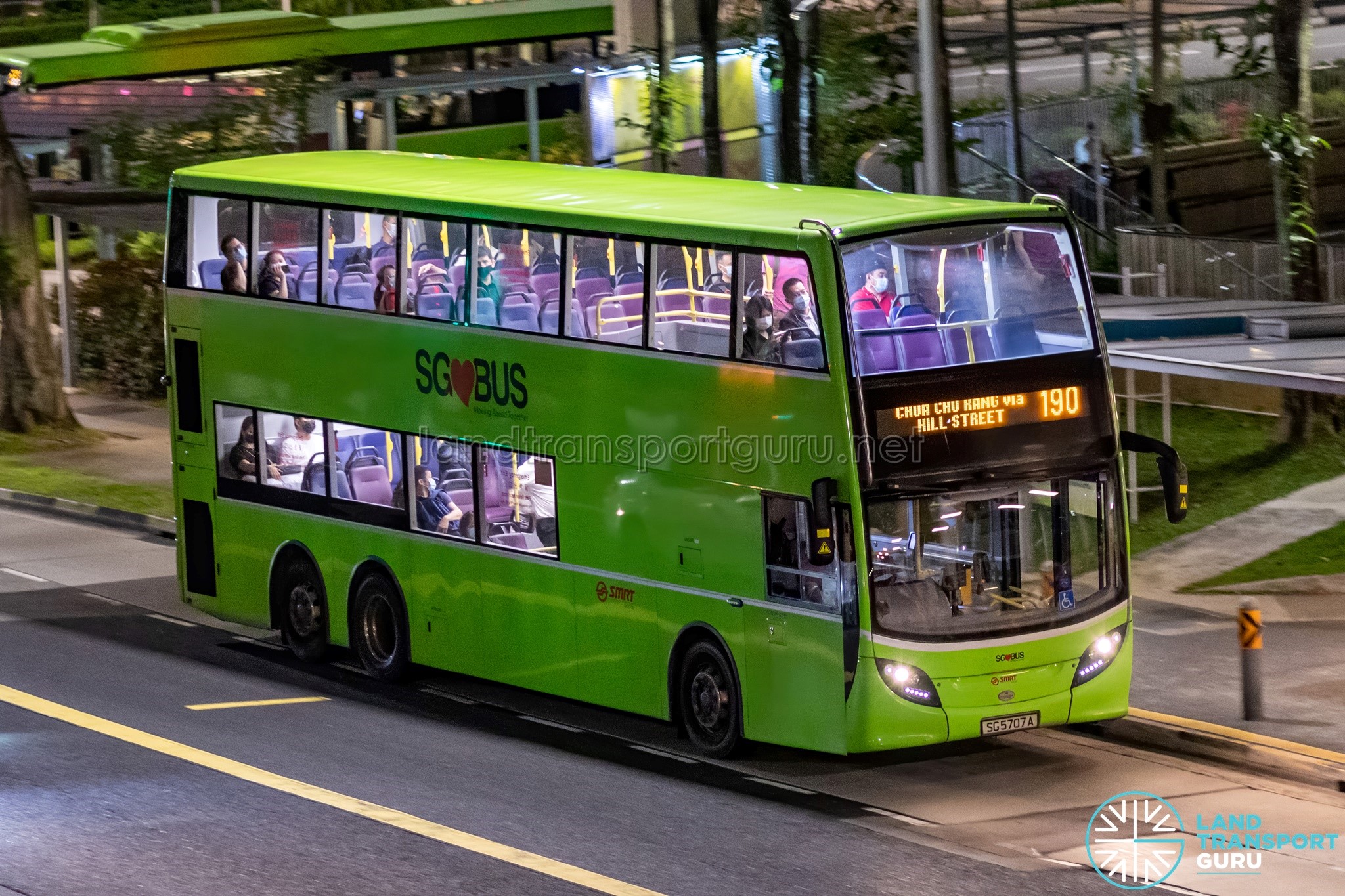 Bus 190 SMRT Buses Alexander Dennis Enviro500 SG5707A Land Bus 190 SMRT Buses Alexander Dennis Enviro500 SG5707A Land