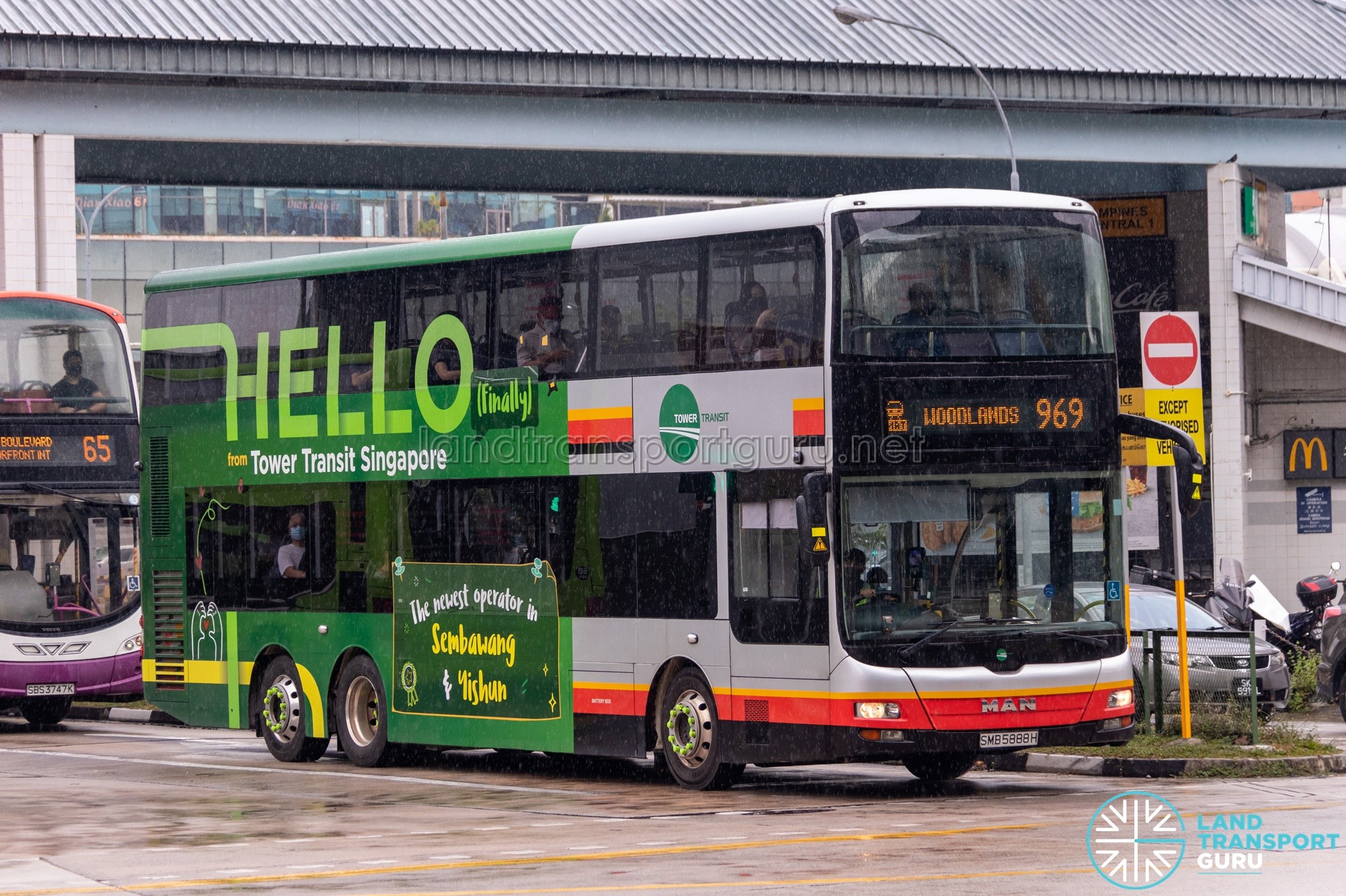 Bus 969 Tower Transit MAN A95 SMB5888H Hello finally From Tower