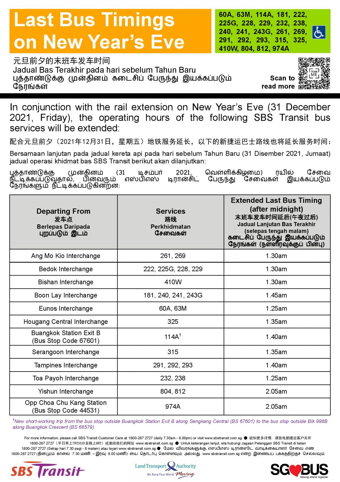SBS Transit Poster for Extended Bus Operating Hours for New Year’s Eve ...