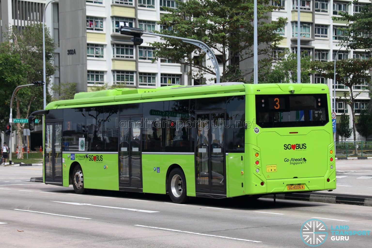 Bus 3 – Go-Ahead Singapore CRRC C12 (SG4006X) [Rear] | Land Transport Guru