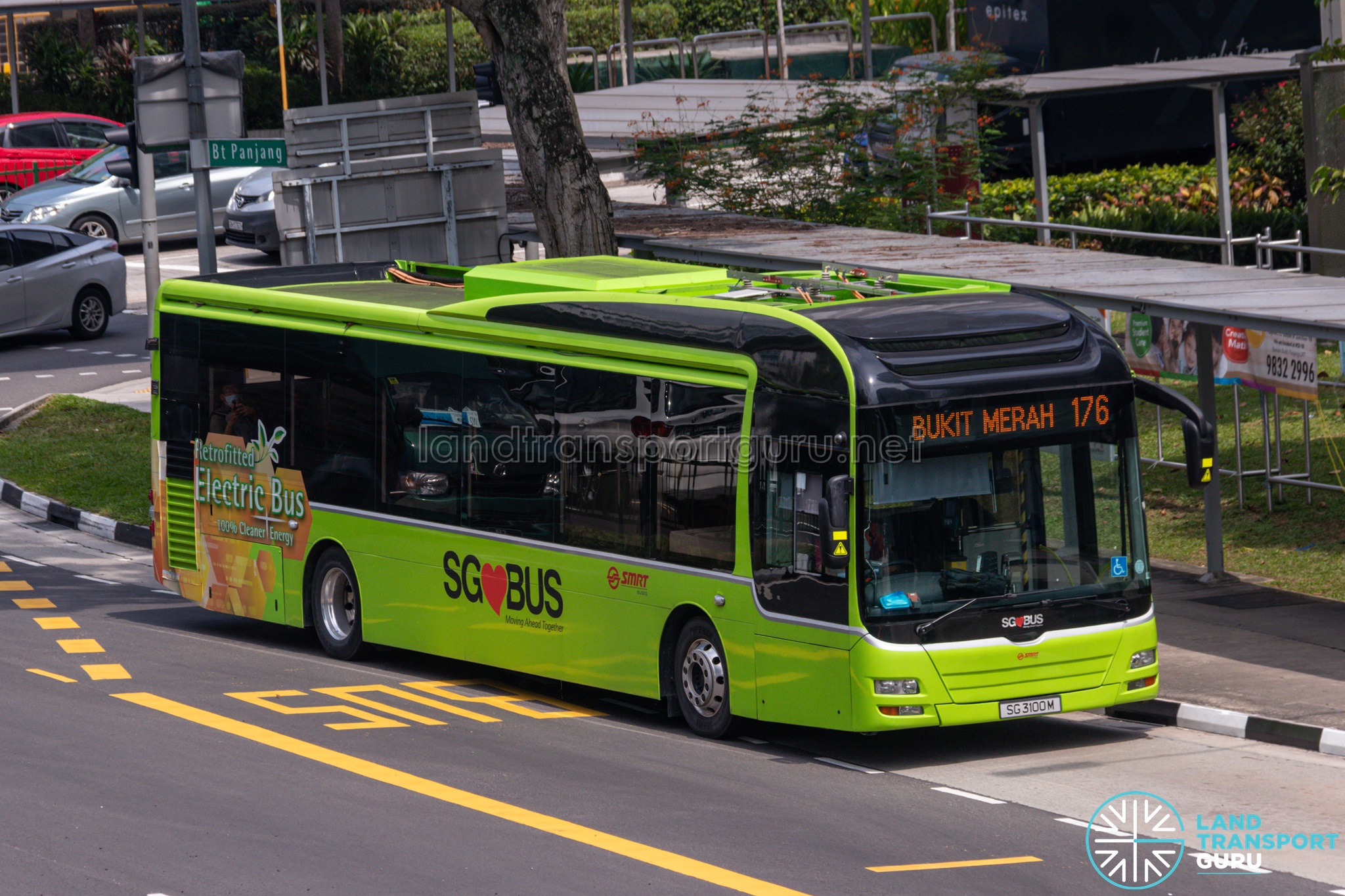 Bus 176 ST Engineering Retrofitted Electric Bus SG3100M Land Bus 176 ST Engineering Retrofitted Electric Bus SG3100M Land