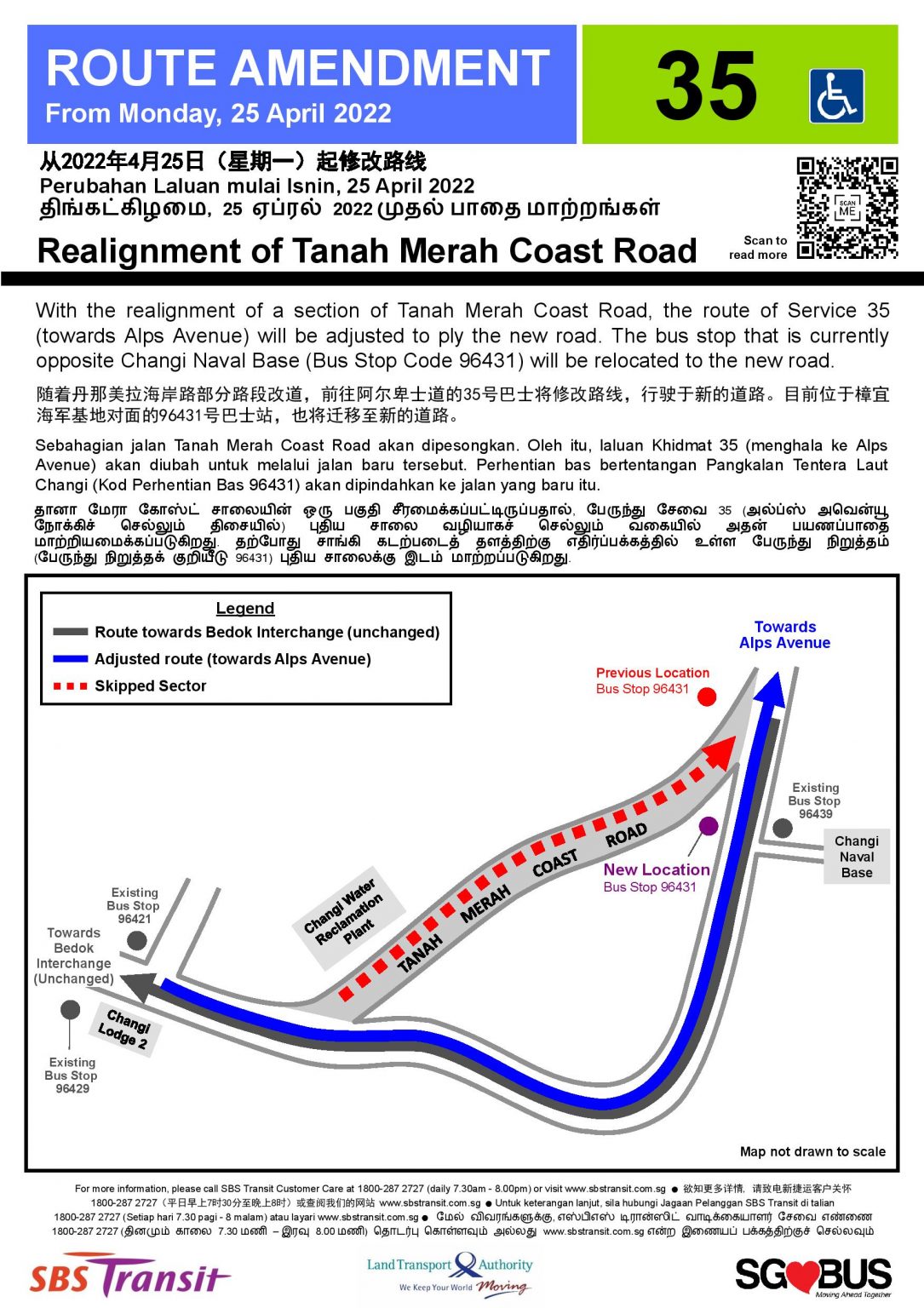 SBS Transit Poster for Service 35 Route Amendment due to Realignment of ...