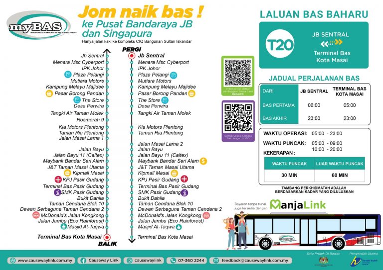 myBas Route T20 Poster (Defunct; May 2022) | Land Transport Guru