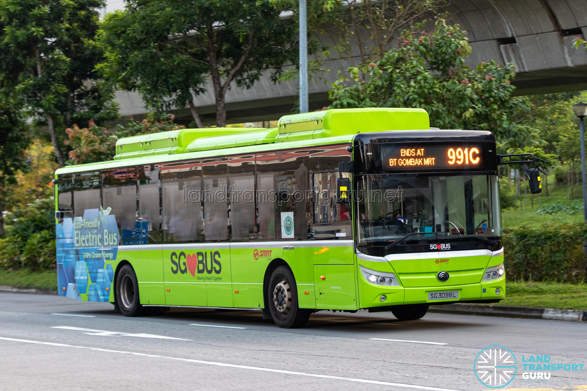 Bus 991C SMRT Buses Yutong E12 SG3098L Land Transport Guru Bus 991C SMRT Buses Yutong E12 SG3098L Land Transport Guru