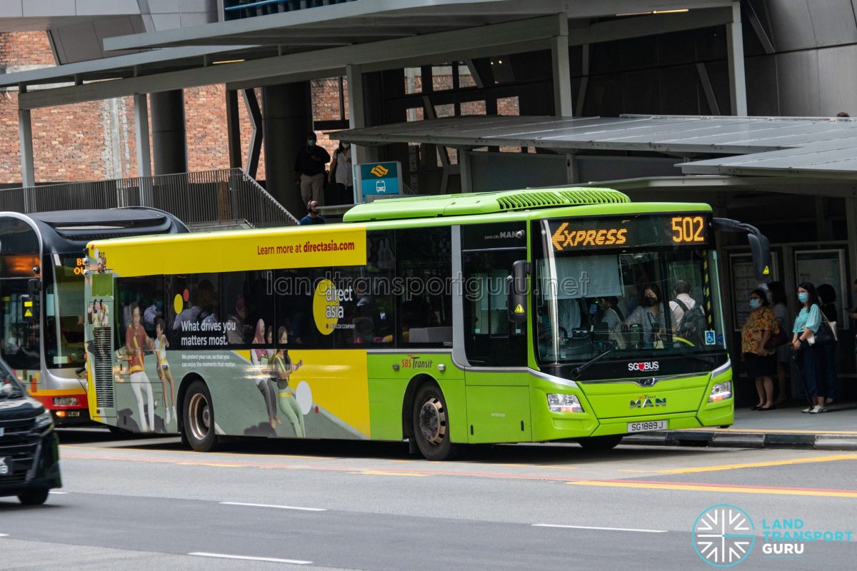 Express 502 – SBS Transit MAN A22 Euro 6 (SG1889J) | Land Transport Guru