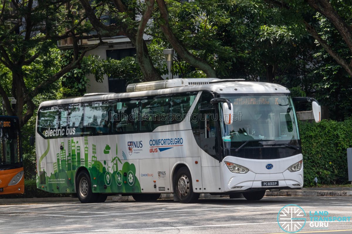 NUS ISB K – ComfortDelGro Bus BYD C9 (PC8313P) | Land Transport Guru
