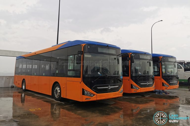 Zhongtong LCK6126EVG in Orange Livery awaiting delivery | Land ...