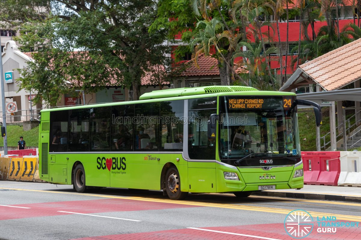 Bus 24 SBS Transit MAN A22 Euro 6 SG1781K Land Transport Guru Bus 24 SBS Transit MAN A22 Euro 6 SG1781K Land Transport Guru