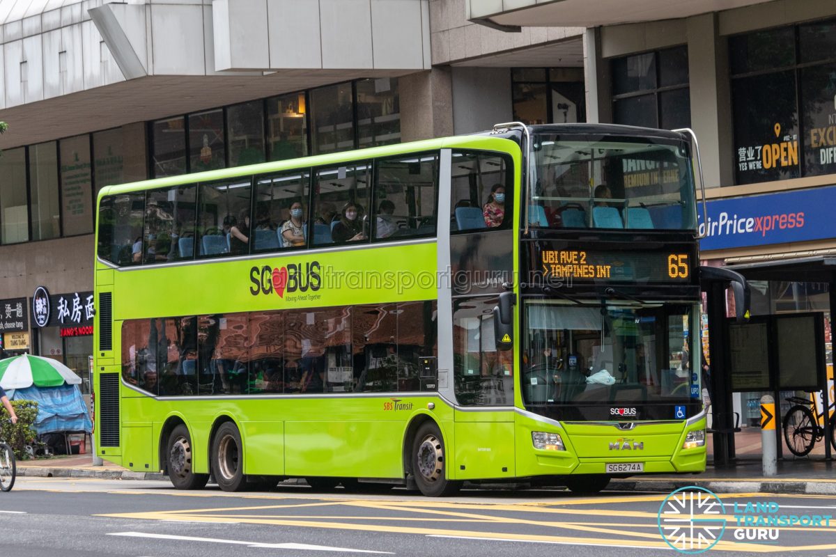 Bus 65 – SBS Transit MAN A95 Euro 6 (SG6274A) | Land Transport Guru