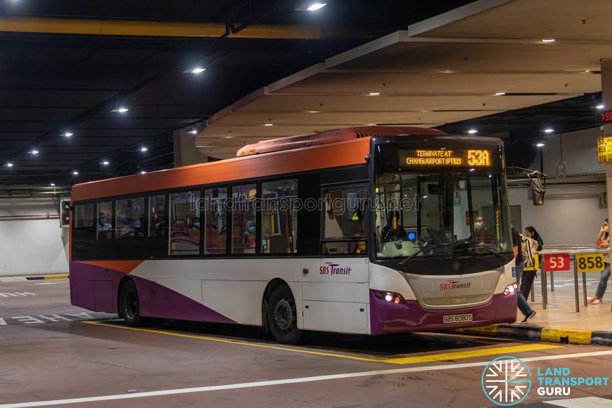 Bus 53A – SBS Transit Scania K230UB Euro IV (SBS8080S) | Land Transport ...