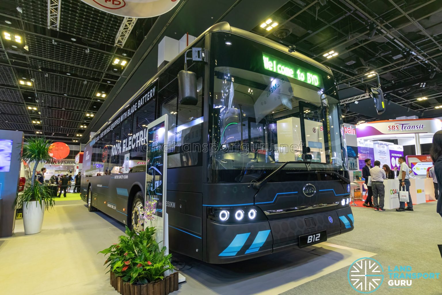 BYD B12A03 bus on static display at SITCE 2022 | Land Transport Guru