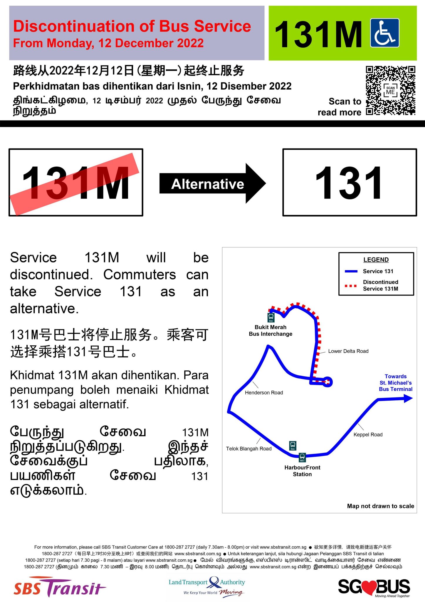 SBS Transit Poster for Discontinuation of Service 131M | Land Transport ...