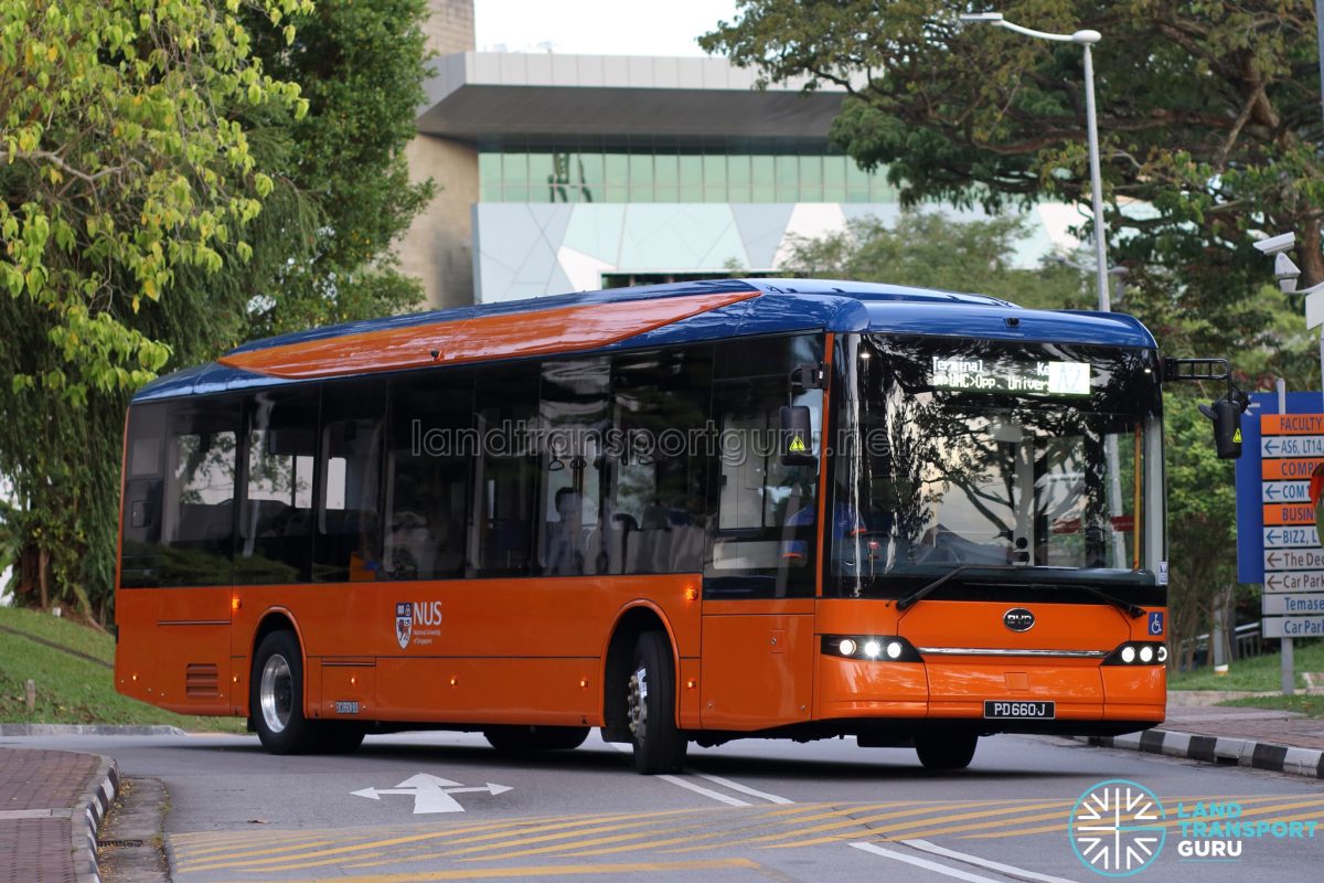 NUS ISB A2 – ComfortDelGro Bus BYD B12 (PD660J) | Land Transport Guru