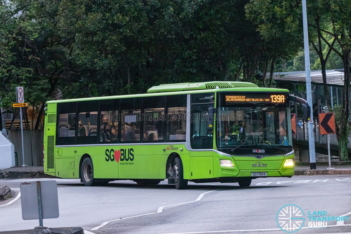 Bus 139A – SBS Transit MAN A22 Euro 6 (SG1768A) | Land Transport Guru