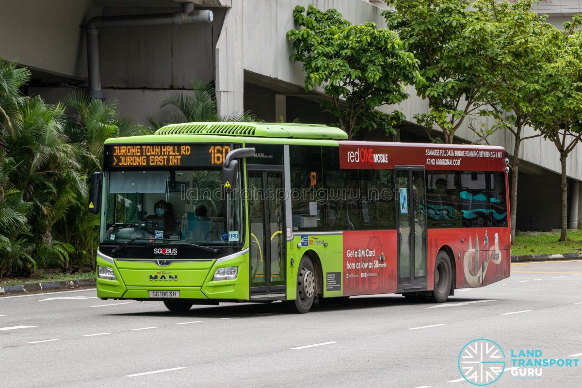 Bus 160 – SBS Transit MAN A22 Euro 6 (SG1863H) | Land Transport Guru