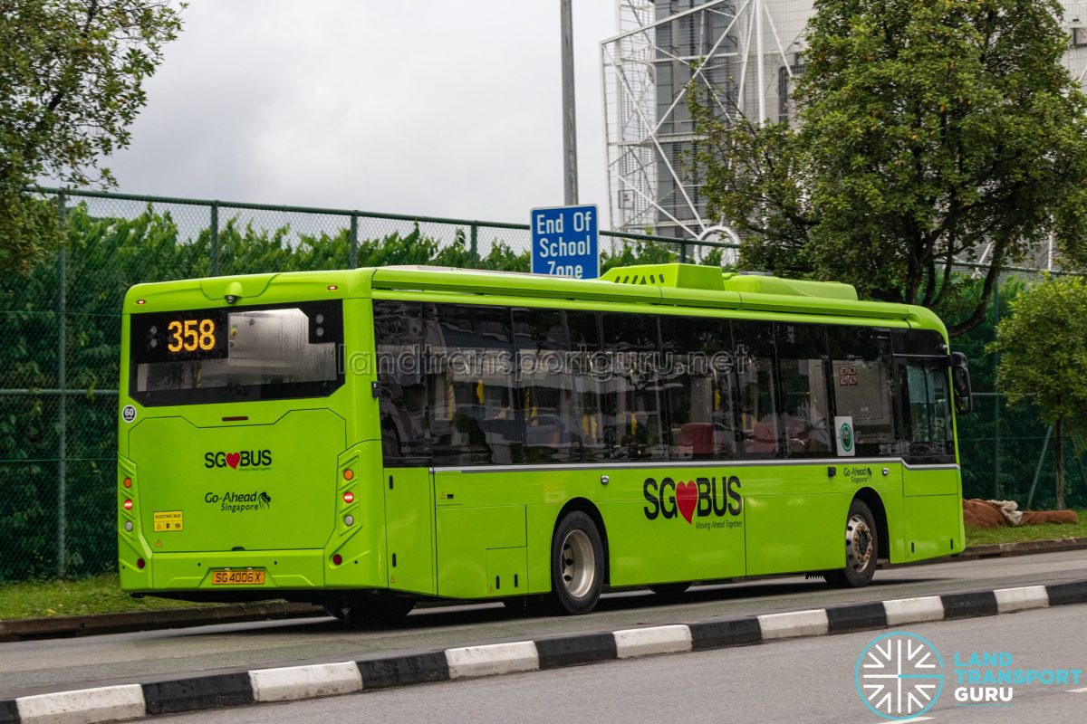 Bus 358 – Go-Ahead Singapore CRRC C12 (SG4006X) [Rear] | Land Transport ...