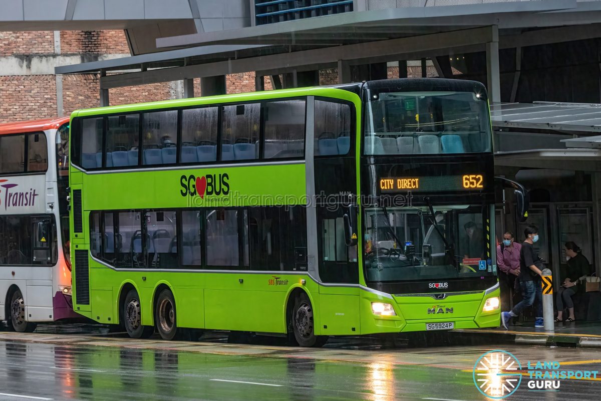 City Direct 652 – SBS Transit MAN A95 Euro 6 (SG5924P) | Land Transport ...