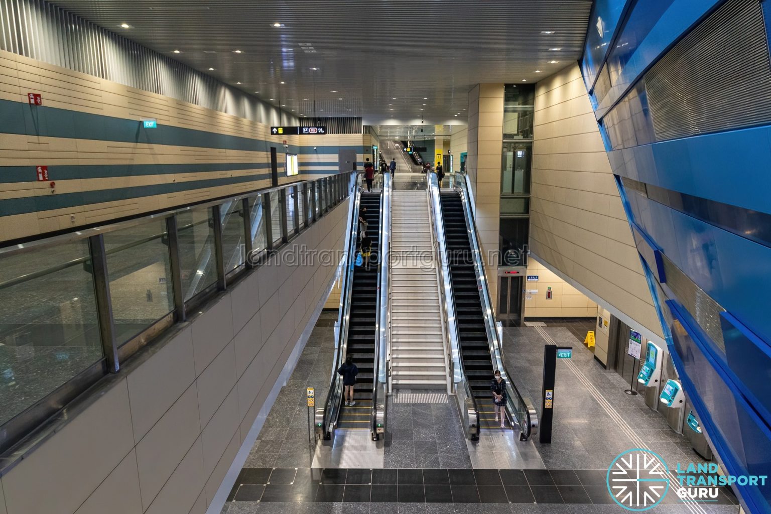 Great World MRT Station – Escalators & Lift between Ticket Concourse ...