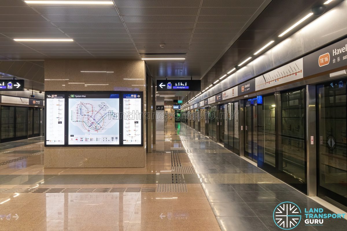 Havelock MRT Station – Lifts at Platform Level | Land Transport Guru
