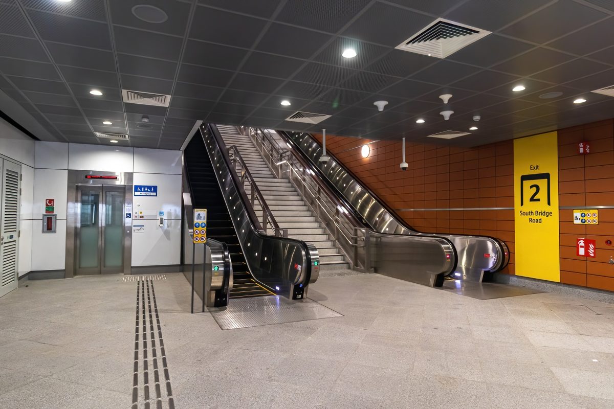 Maxwell MRT Station – Escalators & Lift to Exit 2 | Land Transport Guru