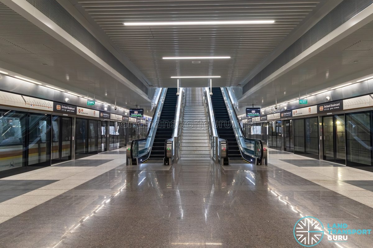 Orchard Boulevard MRT Station – Platform Level | Land Transport Guru