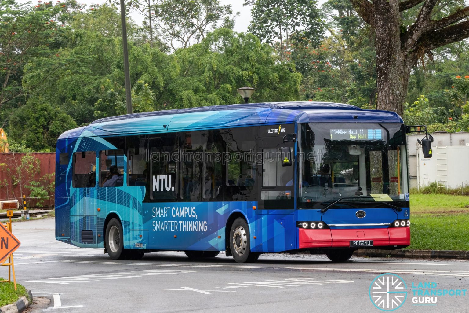 NTU Campus Loop Blue – ComfortDelGro Bus BYD B12A03 (PD524U) | Land ...