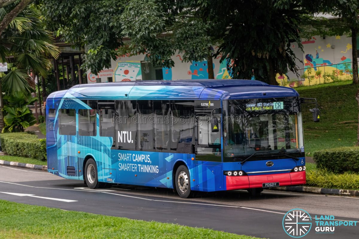 NTU Campus Rider – ComfortDelGro Bus BYD B12A03 (PD621Y) | Land ...