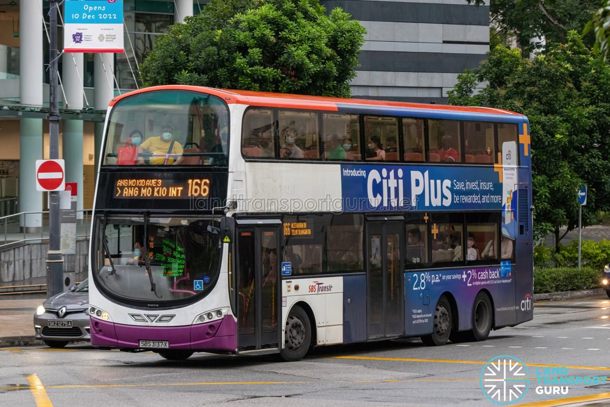 Bus 166 SBS Transit Volvo B9TL Wright SBS3137X Land Transport Guru