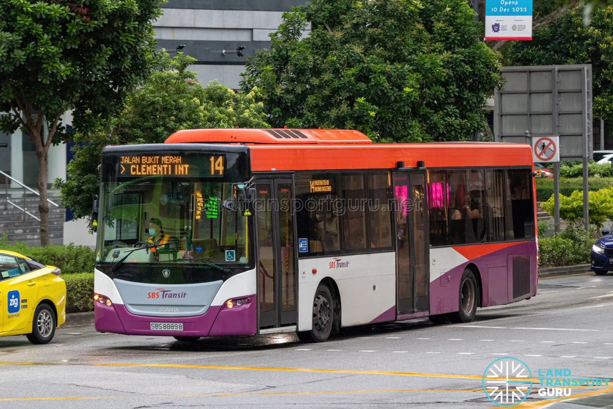 Bus 14 – SBS Transit Scania K230UB Euro V (SBS8889B) | Land Transport Guru