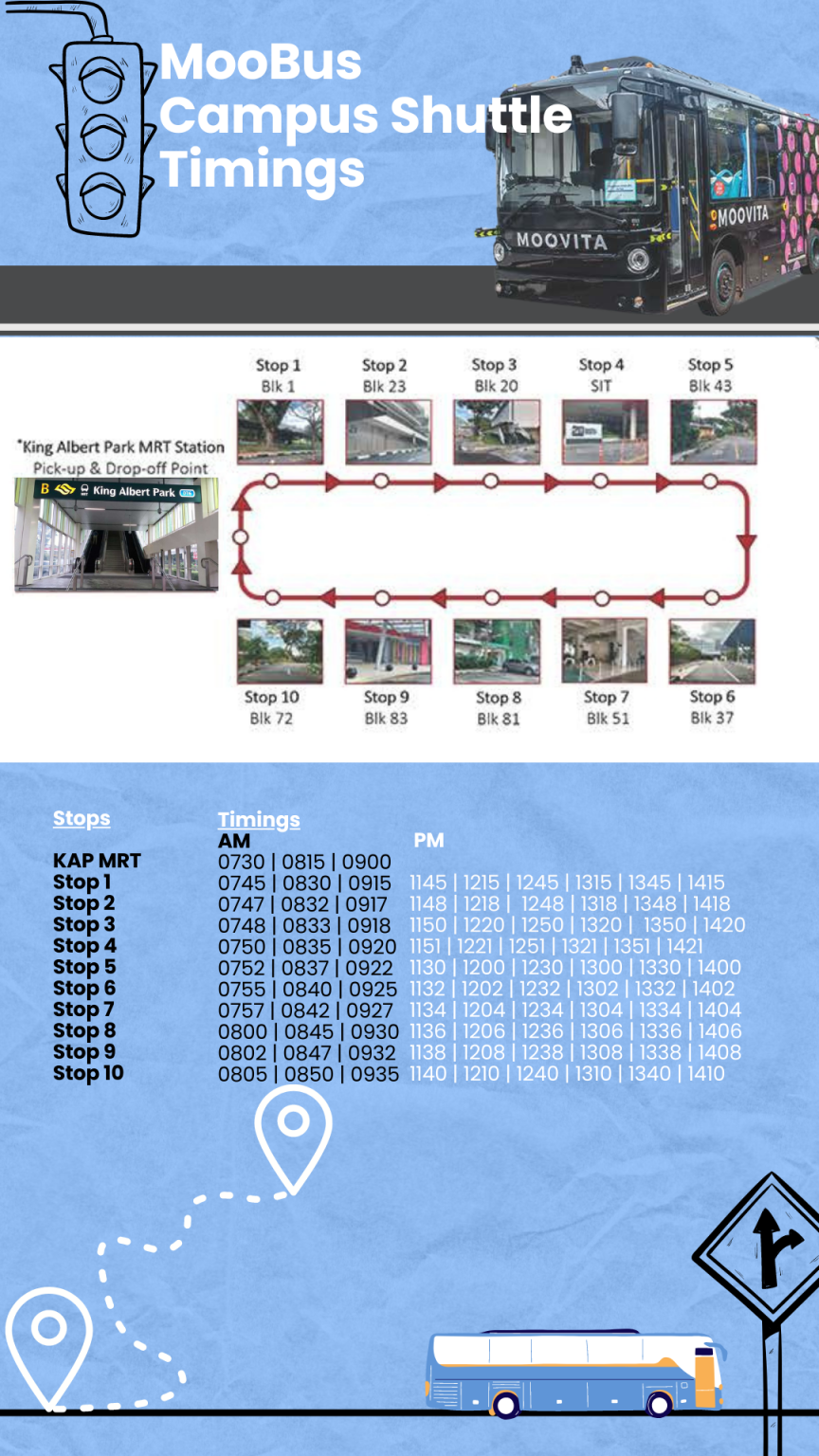MooBus Campus Shuttle timings published by Ngee Ann Poly | Land Transport Guru
