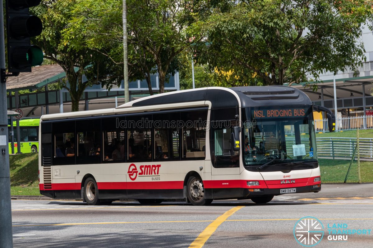 NSL Bridging Bus – SMRT Buses MAN A22 (SMB1387M) | Land Transport Guru