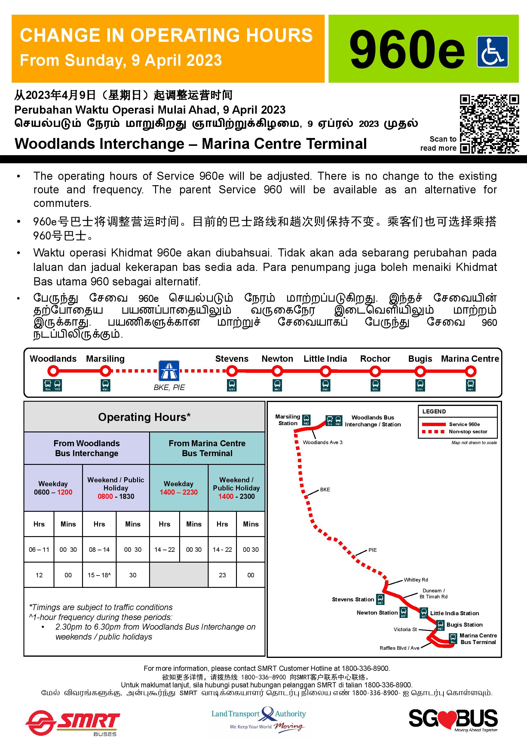 SMRT Buses Change In Operating Hours For Express 960e Land Transport Guru