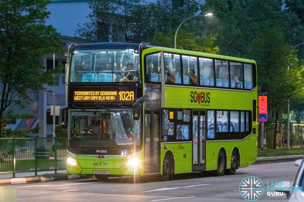 Bus 102A – SBS Transit MAN A95 Euro 6 (SG6208S) | Land Transport Guru