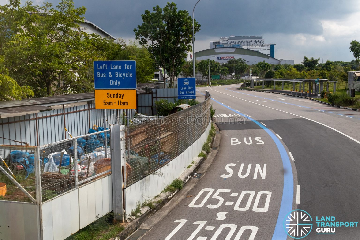 Bus and Cycling lane along West Camp Road (Apr 2023) | Land Transport Guru