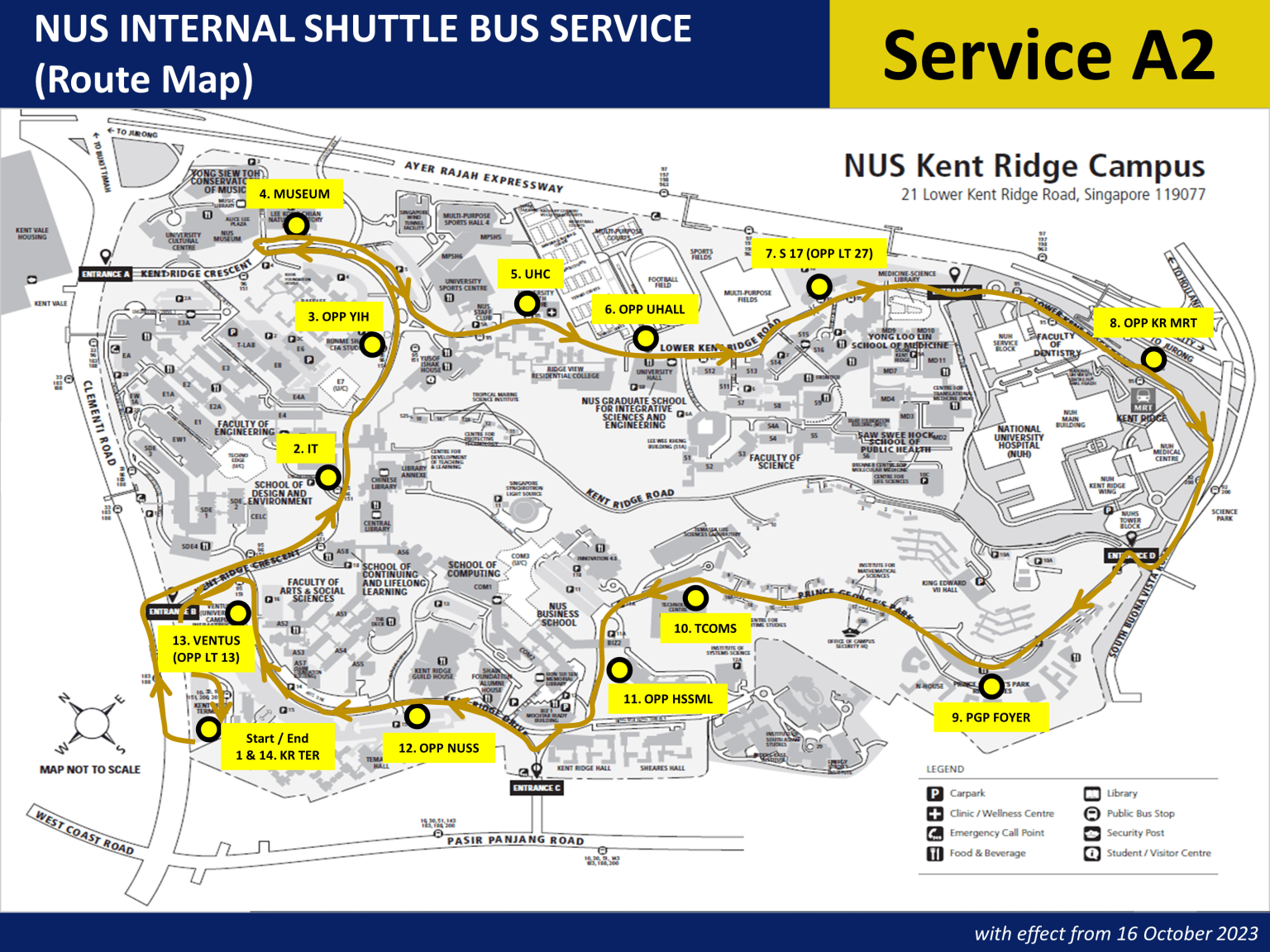 NUS ISB A2 – Route Map | Land Transport Guru