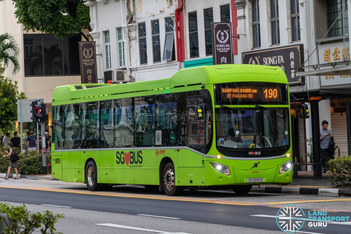Bus 190 – SMRT Buses Volvo B5LH (SG3015B) | Land Transport Guru