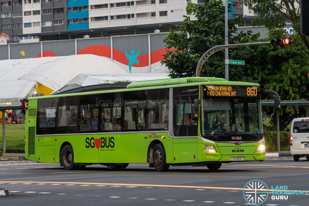 Bus 860 – SBS Transit MAN A22 Euro 6 (SG1813C) | Land Transport Guru