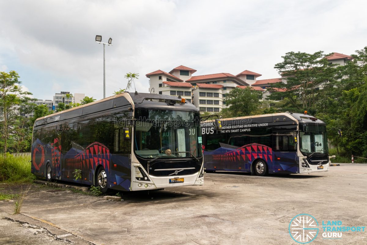 NTU-LTA-Volvo-SMRT Autonomous Buses in July 2023, with autonomous ...
