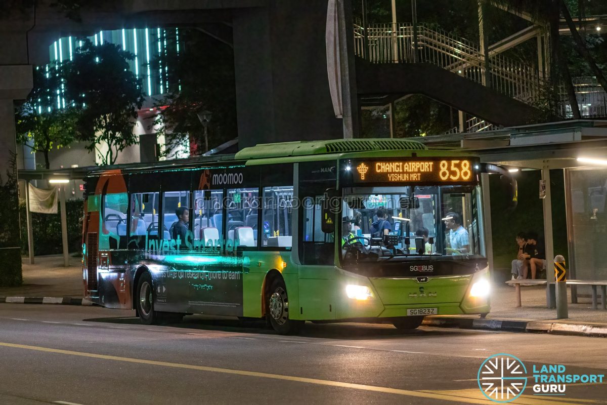 Bus 858 – Tower Transit MAN A22 Euro 6 (SG1823Z) | Land Transport Guru