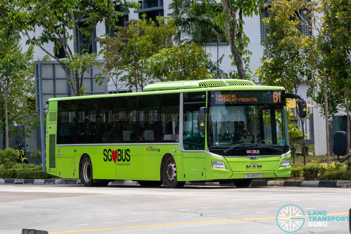Bus 81 – SBS Transit MAN A22 Euro 6 (SG1893X) | Land Transport Guru