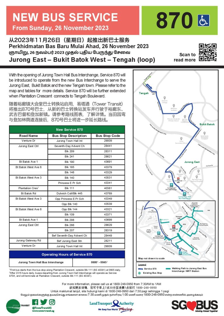 Tower Transit Bus Service 870 | Land Transport Guru